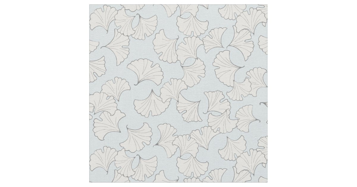 Elegant ginkgo leaves with custom background color fabric | Zazzle