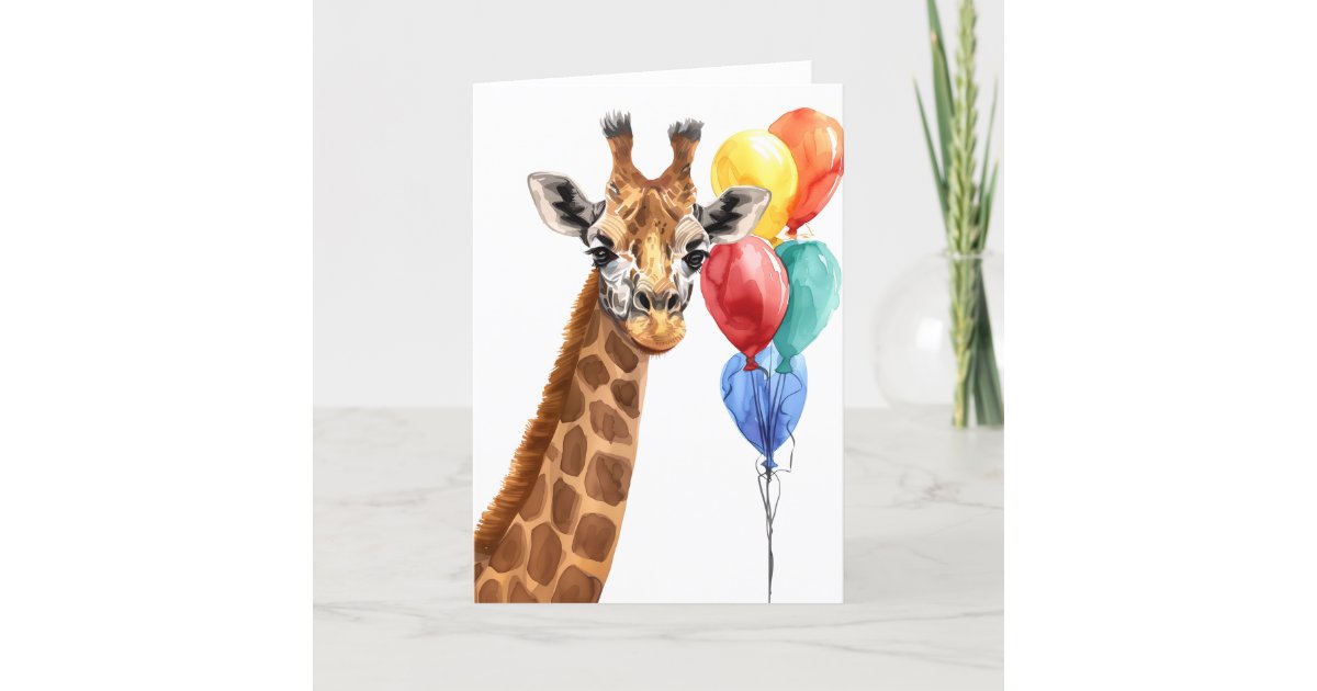 Elegant Giraffe Celebration Greeting Card | Zazzle