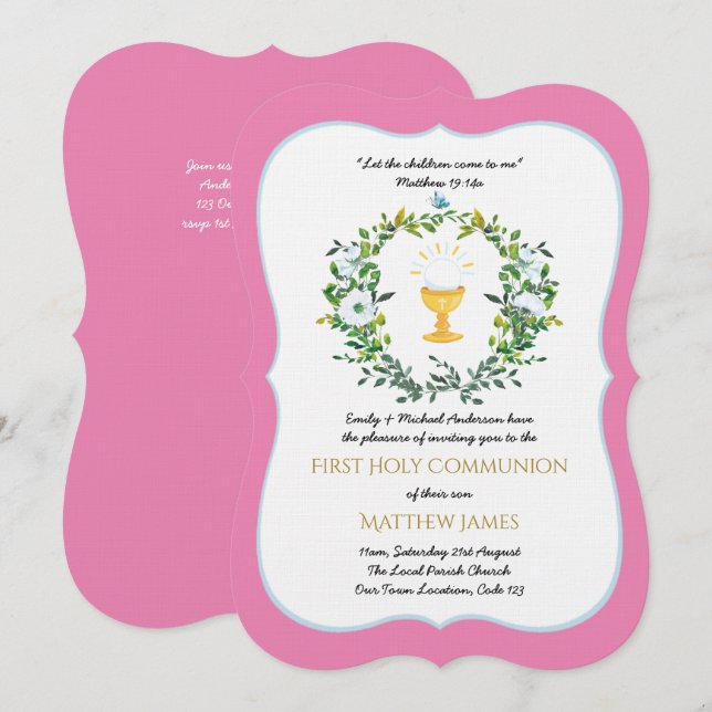 Elegant First Communion Invitations