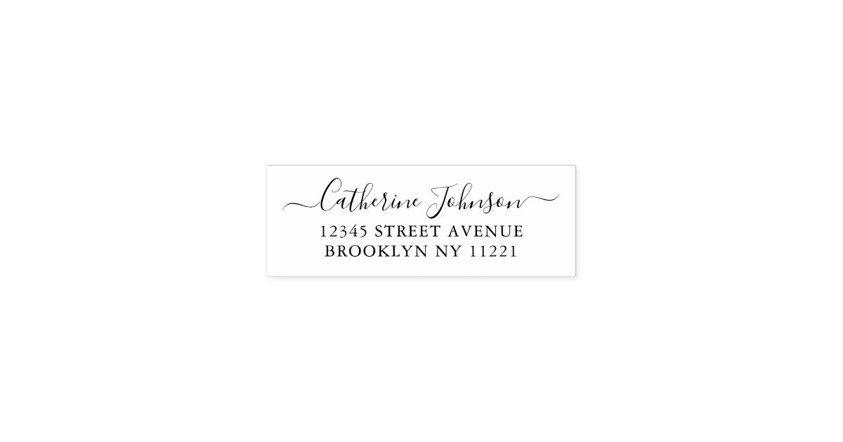Elegant Girly Chic Script Calligraphy Name Address Self-inking Stamp ...