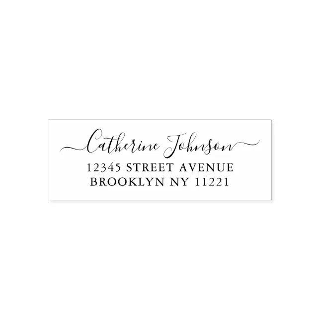 Elegant Girly Chic Script Calligraphy Name Address Self-inking Stamp ...