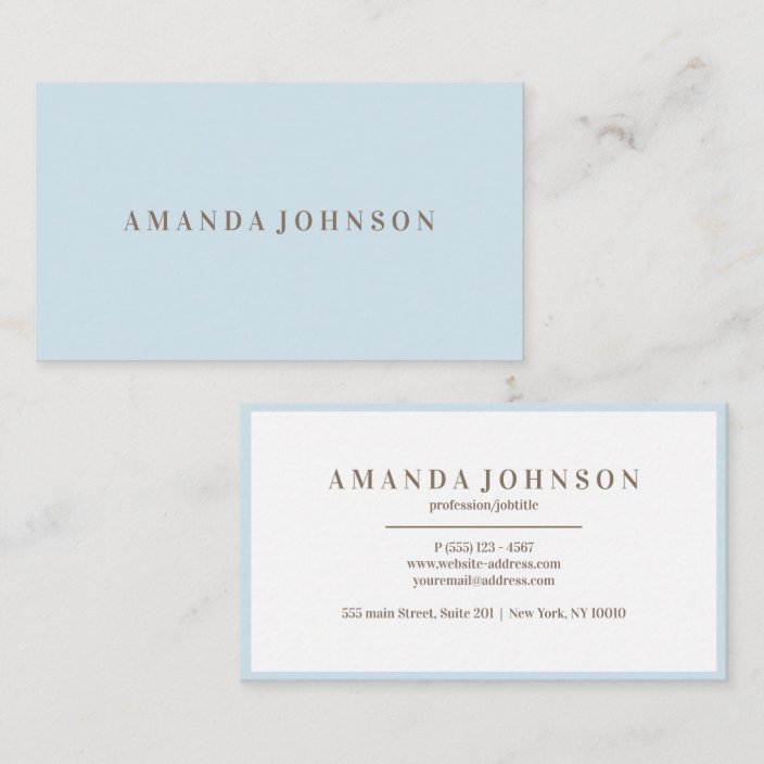 Elegant Girly Day Spa and Salon pale Blue Business Card | Zazzle.com