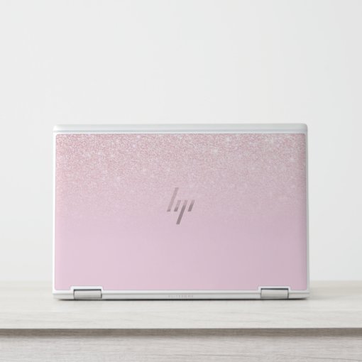 Elegant Girly Dusty Pink Rose Glitter Ombre HP Laptop Skin | Zazzle