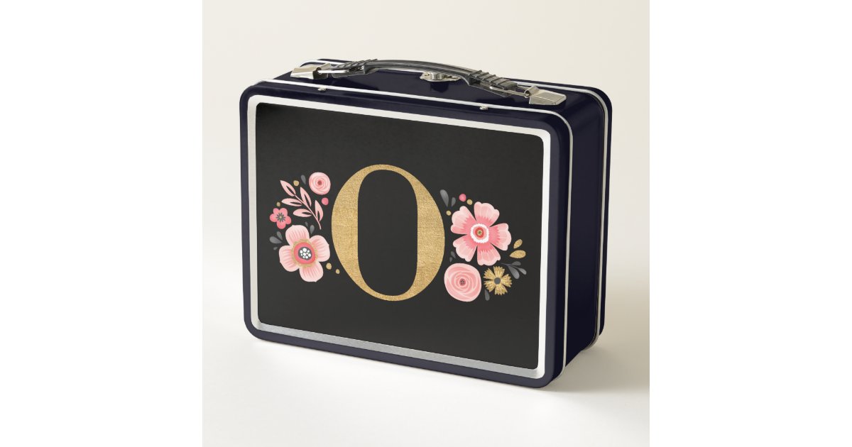 Elegant Girly Pink Floral Metal Lunch Box | Zazzle