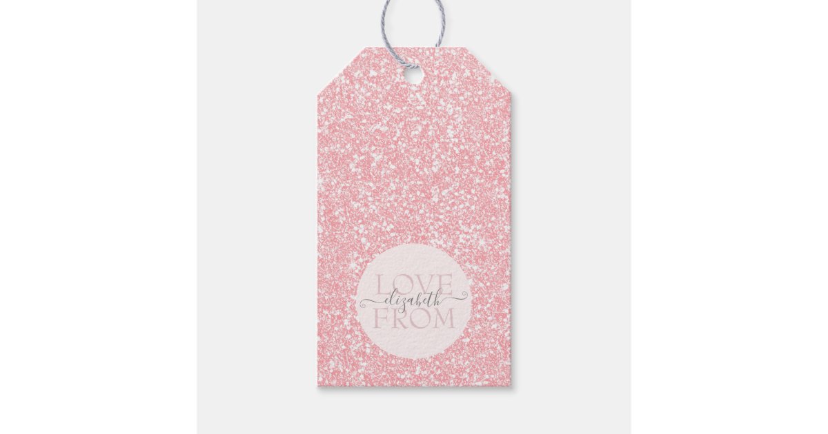Elegant Girly Pink Glitter DIY Name Gift Tags | Zazzle
