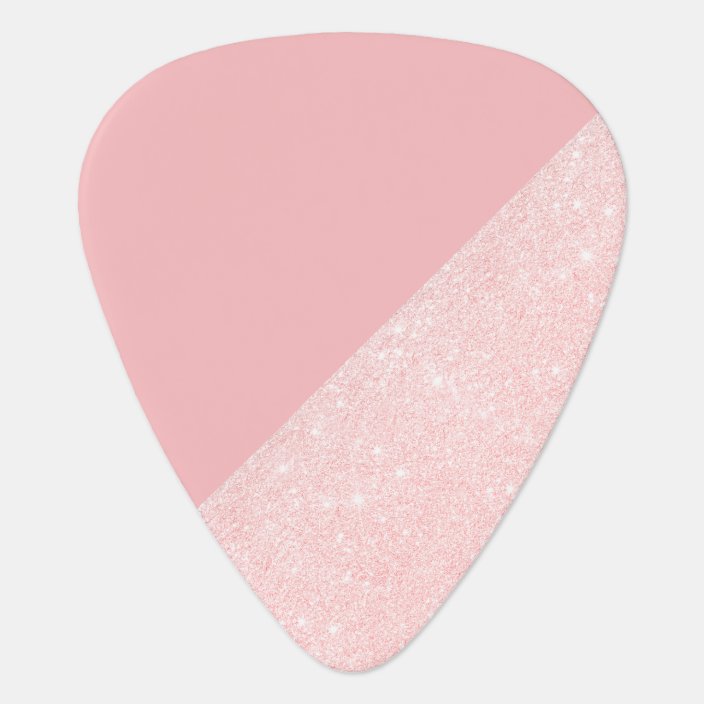 Elegant girly rose gold glitter & pastel pink guitar pick | Zazzle.com
