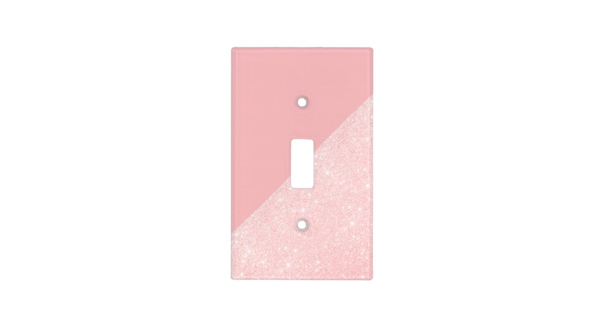 Elegant girly rose gold glitter & pastel pink light switch cover | Zazzle