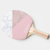 Elegant girly rose gold glitter white marble pink Ping-Pong paddle | Zazzle