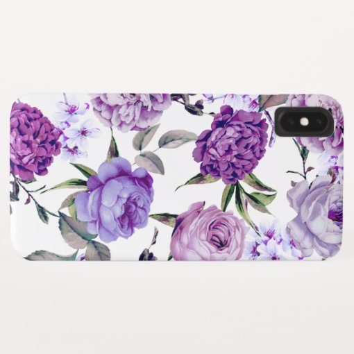Elegant Girly Violet Lilac Purple Flowers Case-Mate iPhone Case | Zazzle