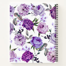 Elegant Girly Violet Lilac Purple Flowers Notebook | Zazzle