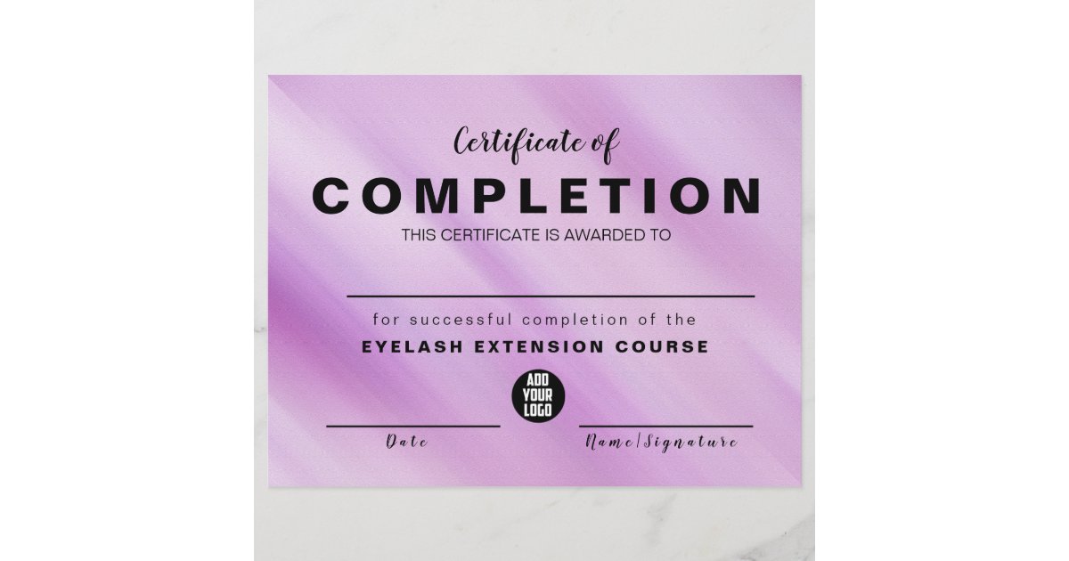 Elegant Glam Iradiscent Certificate of Completion | Zazzle