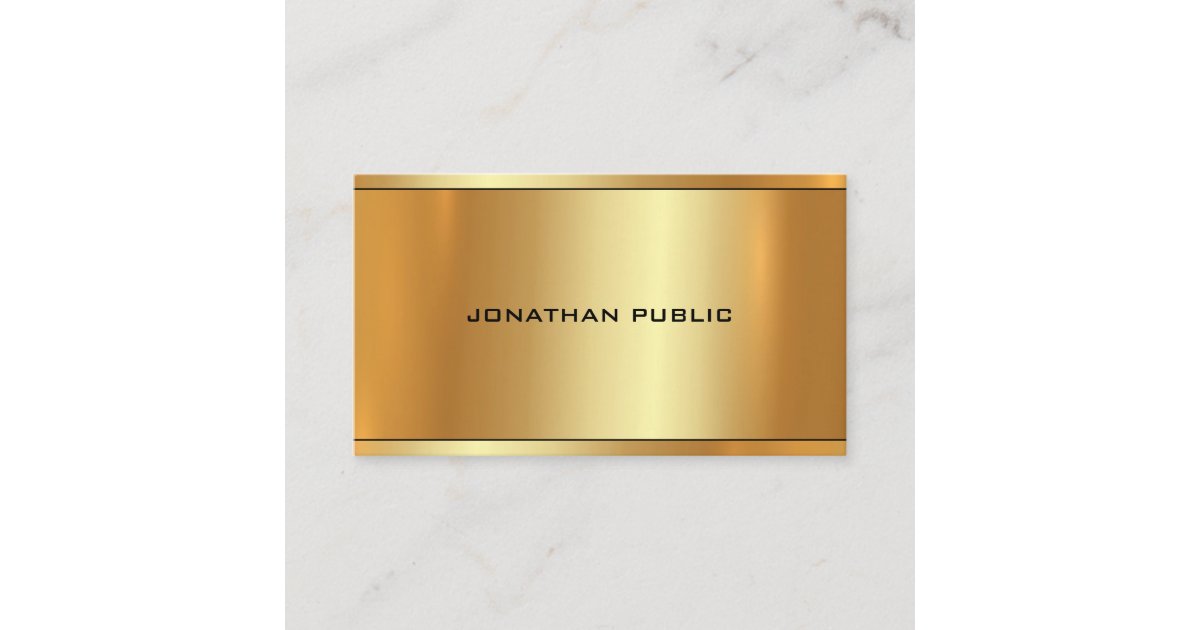 Elegant Glamorous Gold Look Professional Modern Business Card | Zazzle