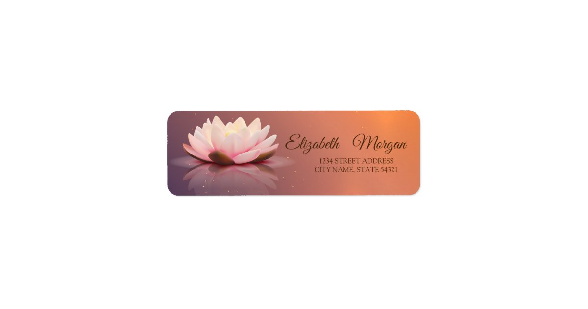 Elegant Glamorous Lotus Address Label | Zazzle