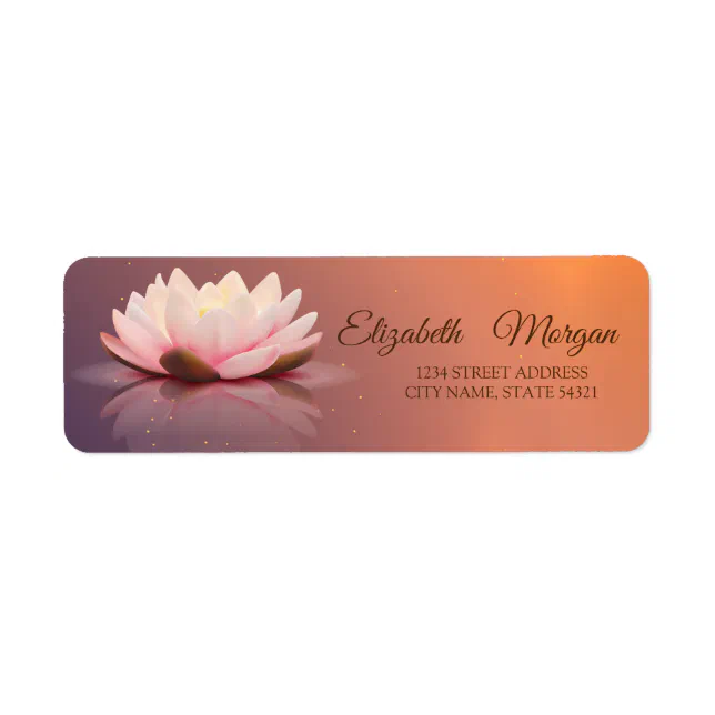 Elegant Glamorous Lotus Address Label | Zazzle