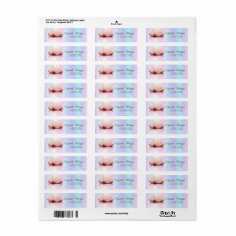 Elegant Glamorous Lotus Holographic Address Label | Zazzle