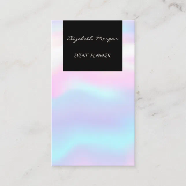 Elegant Glamorous Modern Chic Holographic Business Card | Zazzle