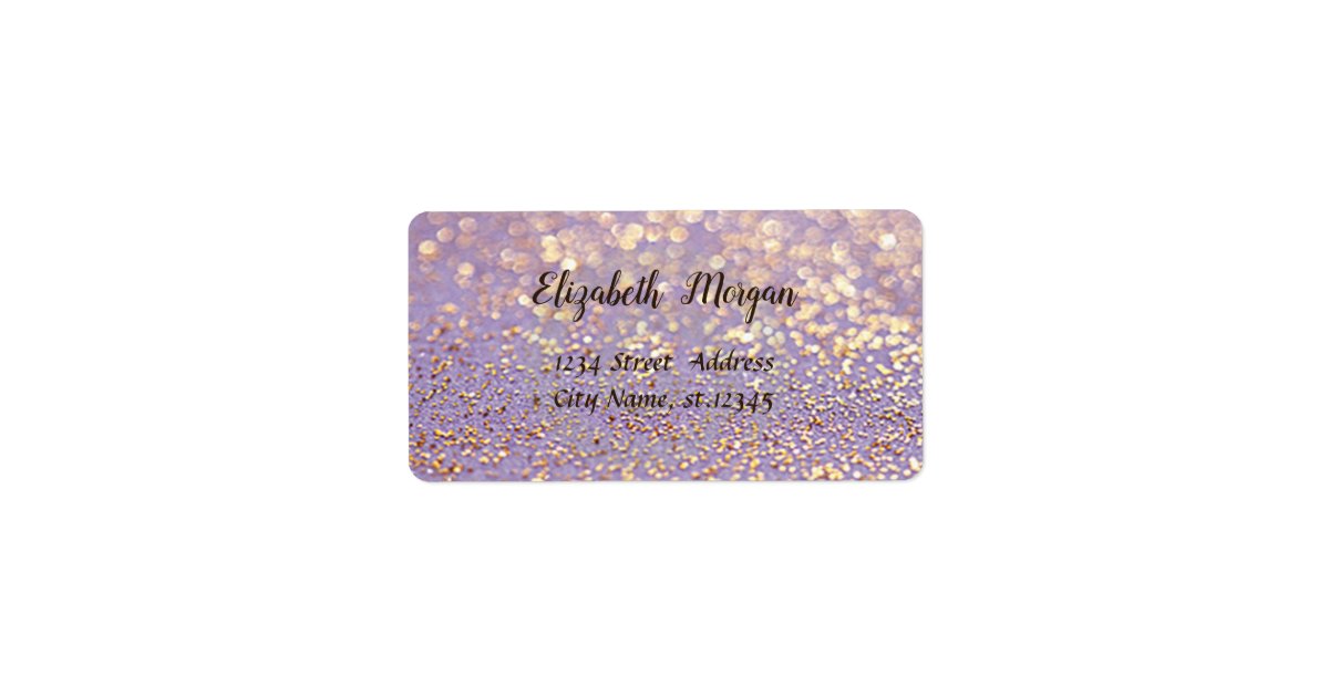 Elegant Glamorous Modern Glittery,Bokeh Label | Zazzle