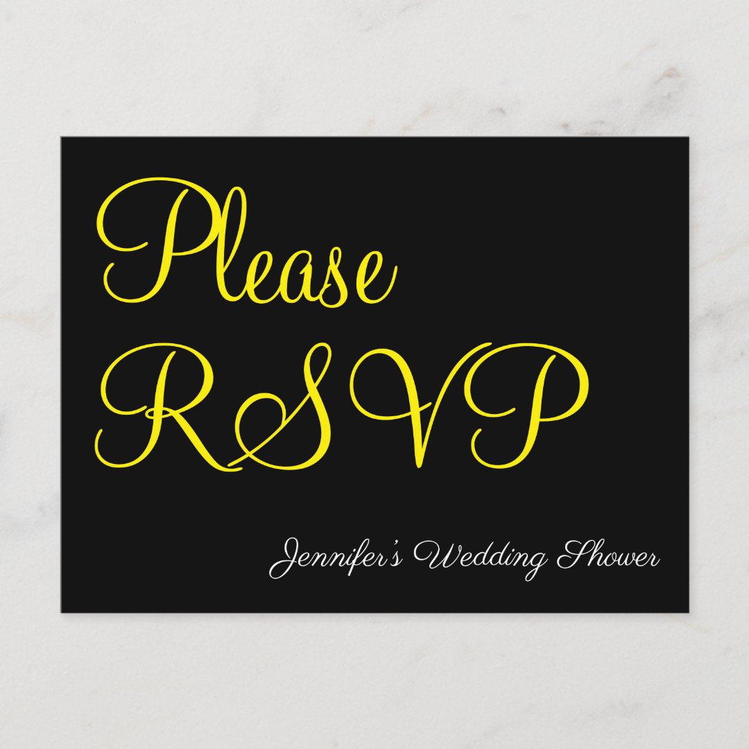 Elegant, Glamorous "Please RSVP" Postcard | Zazzle