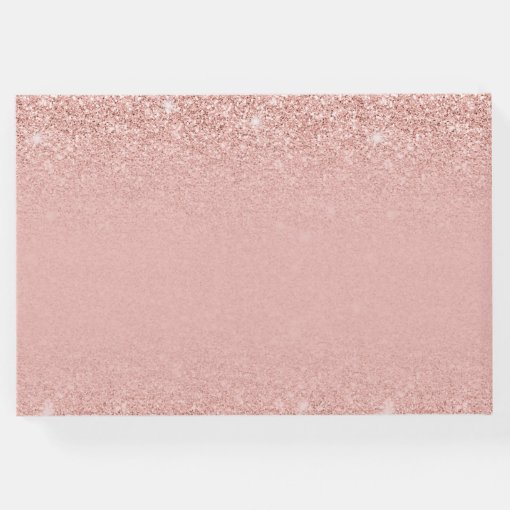 Elegant glamour rose gold glitter sparkles wedding guest book | Zazzle