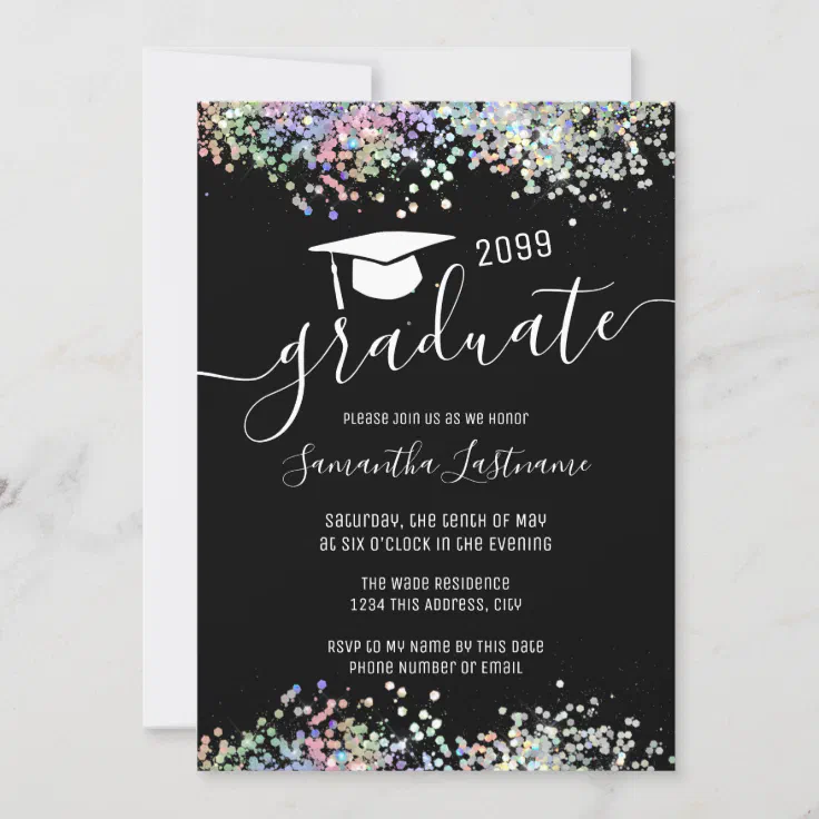 Elegant Gliter Graduate Class of 2022 Invitation | Zazzle