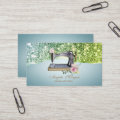 Elegant Glitter Border Floral Sewing Machine Business Card | Zazzle