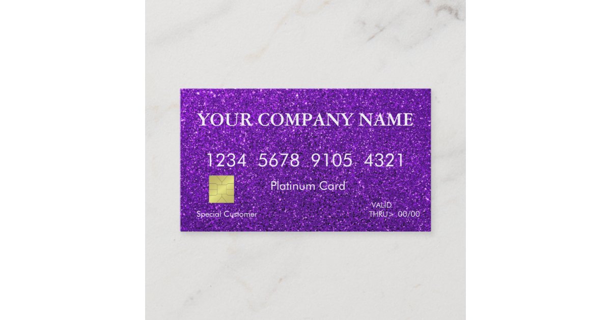 Elegant Glitter Credit Card | Zazzle
