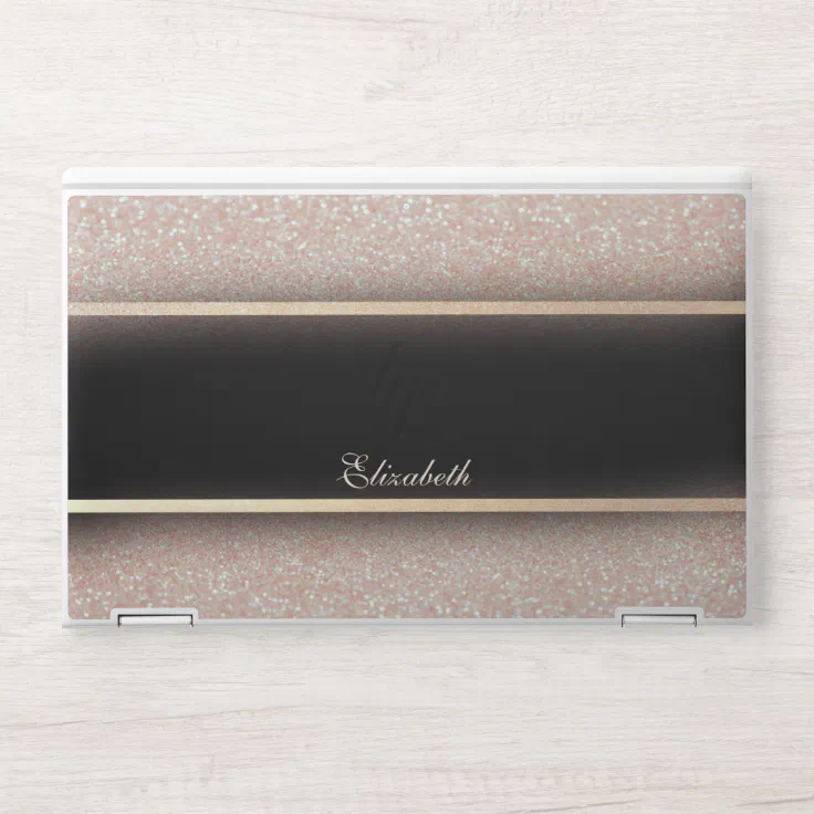Elegant Glitter Ombre, Black - Personalized HP Laptop Skin | Zazzle