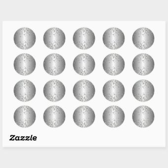 Elegant glitter silver dots Sticker | Zazzle