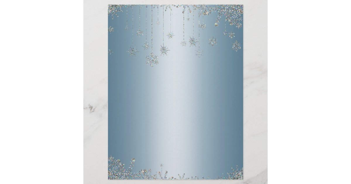 Elegant glitter snowflakes letterhead | Zazzle