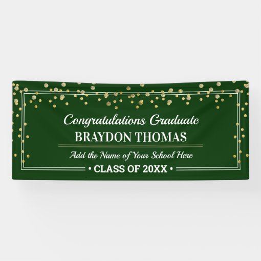 Elegant Glittery Confetti Congratulations Graduate Banner | Zazzle