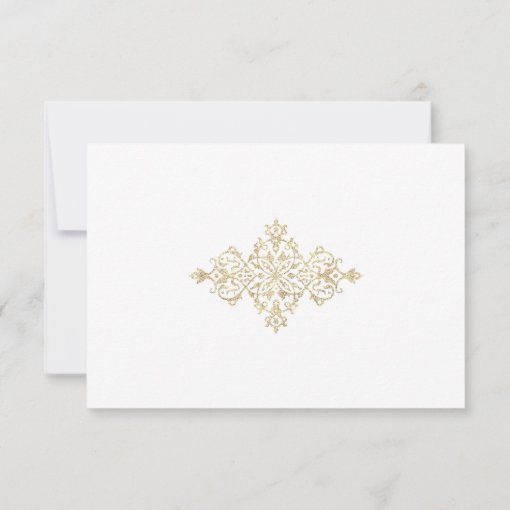 Elegant Glittery Golden RSVP card | Zazzle