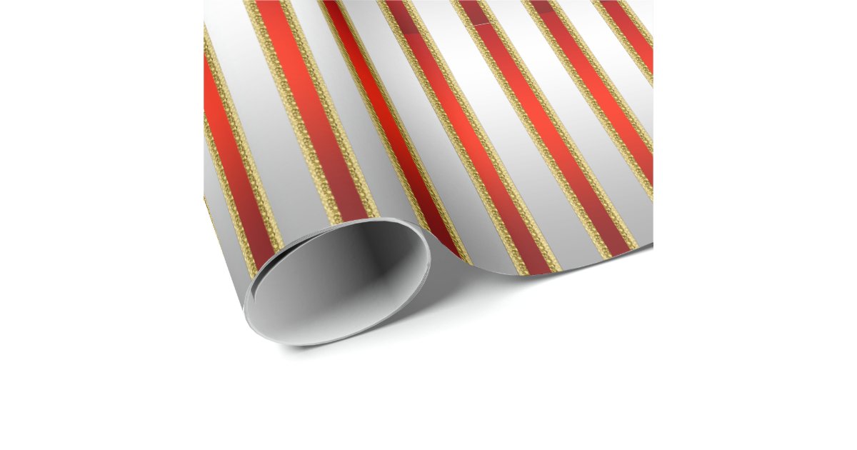 Elegant Glitzy Shiny Silver and Red Stripes Wrapping Paper | Zazzle Elegant Glitzy Shiny Silver and Red Stripes Wrapping Paper | Zazzle