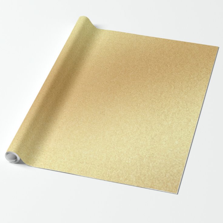 Elegant Glossy Faux Gold Glitter Modern Golden Wrapping Paper | Zazzle