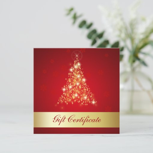 Elegant Glowing Merry Christmas Tree Gift Card | Zazzle