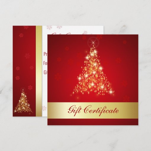 Elegant Glowing Merry Christmas Tree Gift Card | Zazzle
