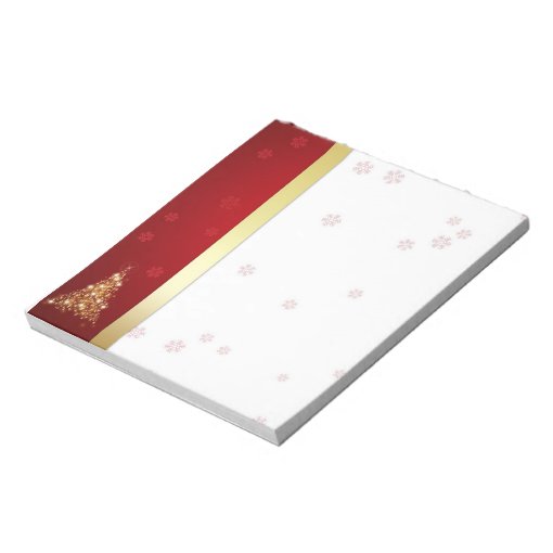 Elegant Glowing Merry Christmas Tree Notepad | Zazzle