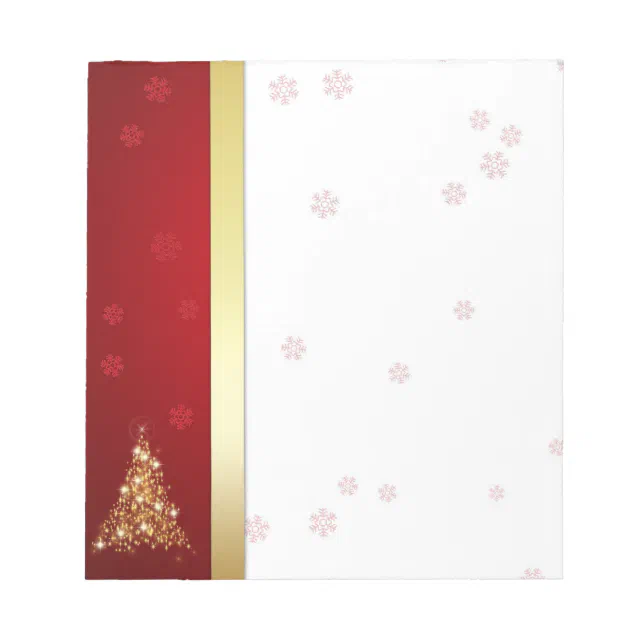 Elegant Glowing Merry Christmas Tree Notepad | Zazzle