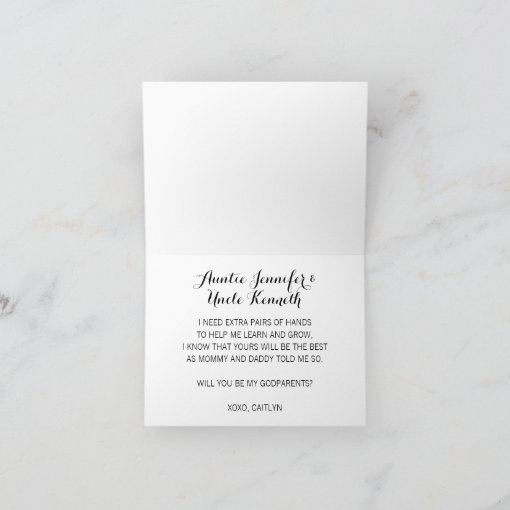 Elegant Godparents Proposal with Photo Baptism Invitation | Zazzle