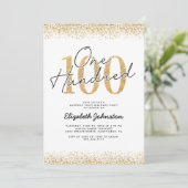 Elegant Gold 100th Birthday Party Invitation | Zazzle