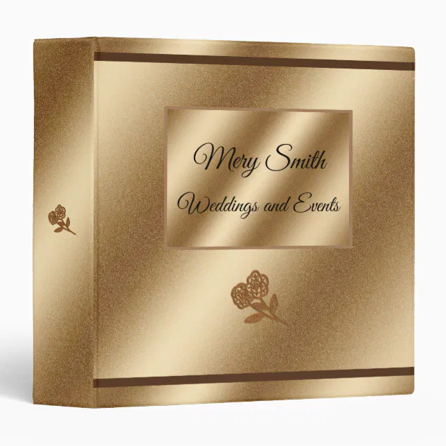 Elegant Gold 3 ring binder | Zazzle