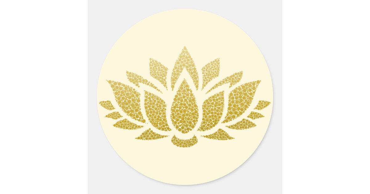 Elegant Gold Abstract Lotus Flower Sticker | Zazzle