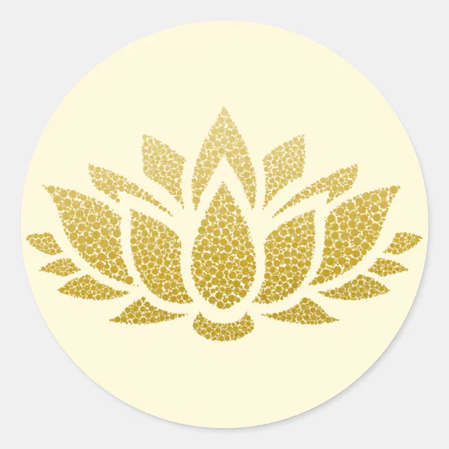 Elegant Gold Abstract Lotus Flower Sticker | Zazzle