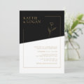 Elegant Gold Accent Geometric Wedding Invitation | Zazzle