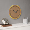 Elegant Gold and Beige Good Vibes Large Clock | Zazzle