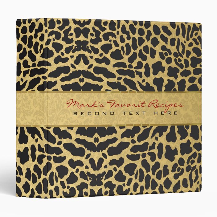 Elegant Gold And Black Animal Print 3 Ring Binder | Zazzle.com