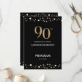 Elegant Gold and Black Confetti 90th birthday Program | Zazzle