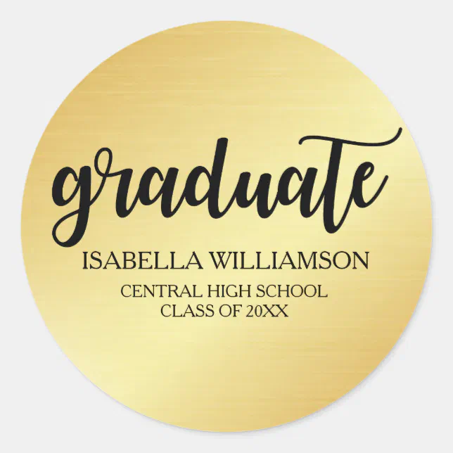 Elegant Gold and Black Graduation Envelope Seals | Zazzle