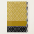 Elegant Gold and Black Japanese Tatewaku Pattern Planner | Zazzle