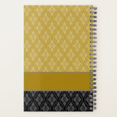 Elegant Gold and Black Japanese Tatewaku Pattern Planner | Zazzle