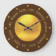 Elegant Gold and Brown Good Vibes Large Clock | Zazzle